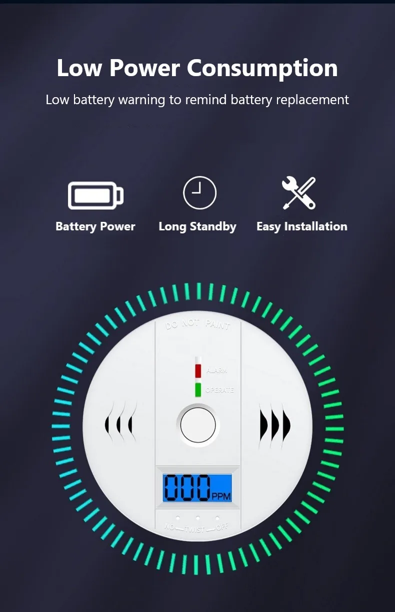 Promotion Household Battery Operated Standalone Carbon Monoxide ...