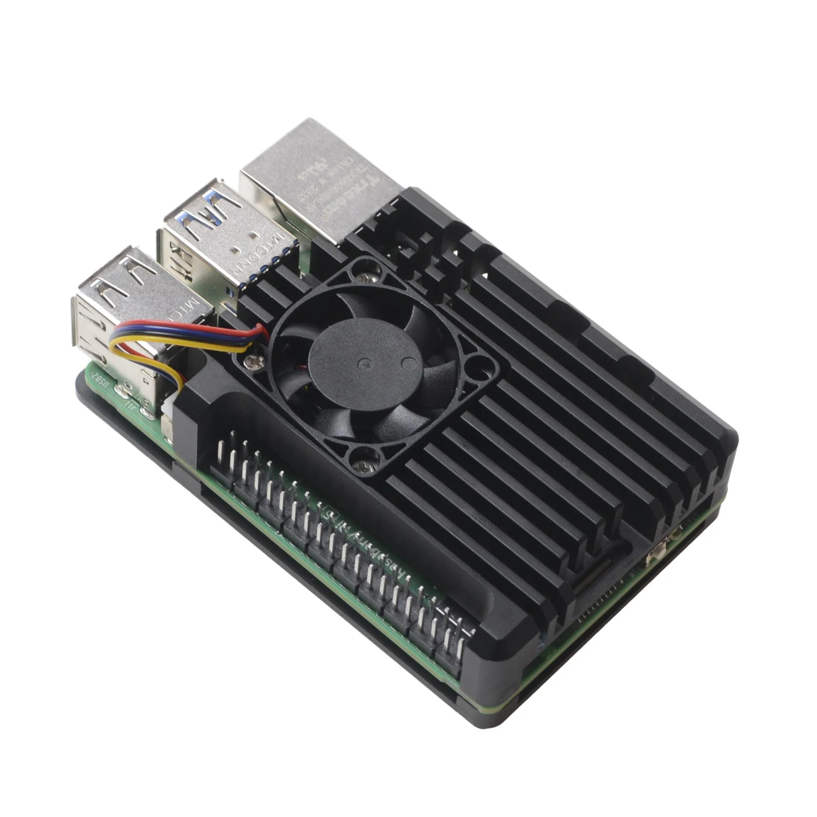 Raspberry Pi 5 Aluminum Heatsink Case with 5V Cooling Fan