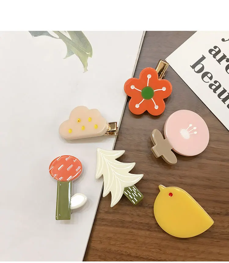 JIRIS New Color Quicksand Transparent Children Animal Hairpin Pvc Side ...
