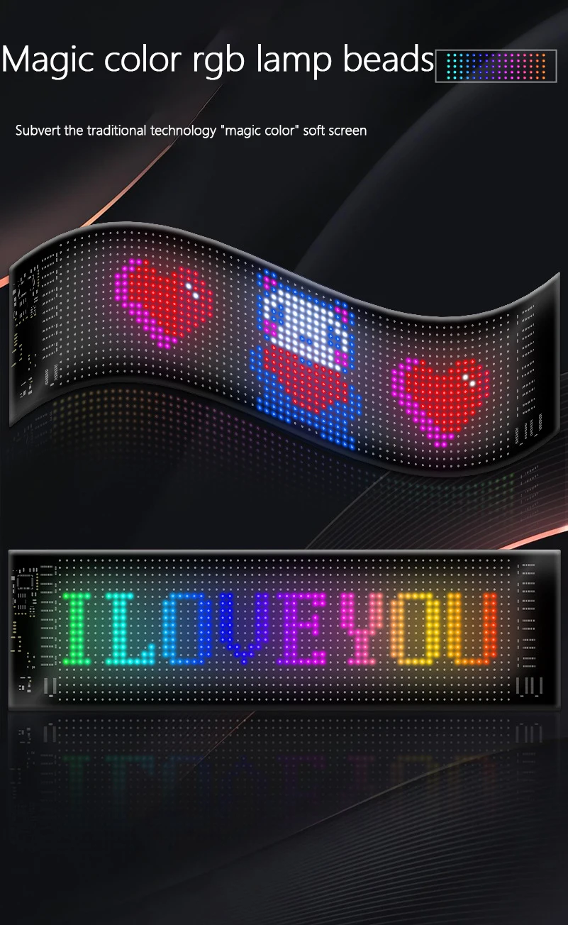 App Control Flexible Led Sign Board Scrolling Car Led Sign Display ...