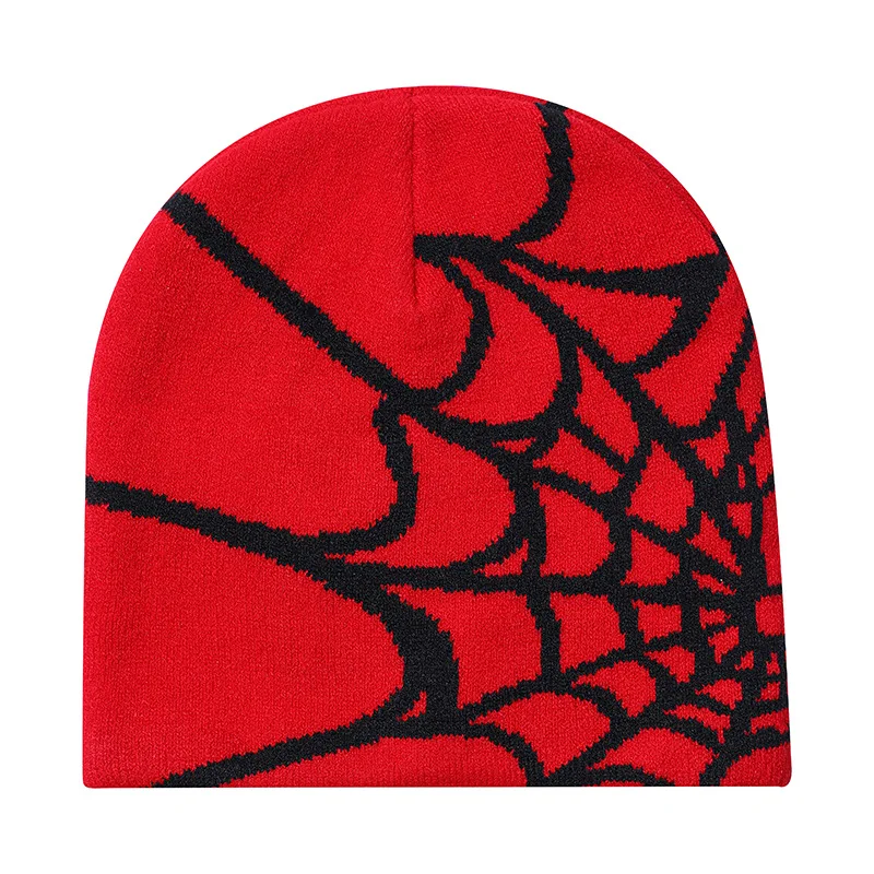 Fashion Design Custom Skully Beanie Unfolded Spider Web Pattern Y2k ...