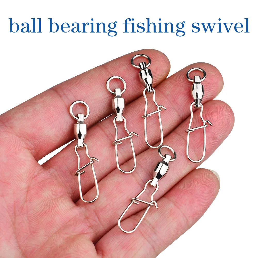 Duo-Lock Snap Swivel 10pcs Connector Ball Rolling Bearing Fishing ...
