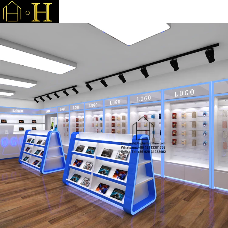 Retail Store Design Mobile Phone Wooden Display Cabinet Cell Phone Shop ...