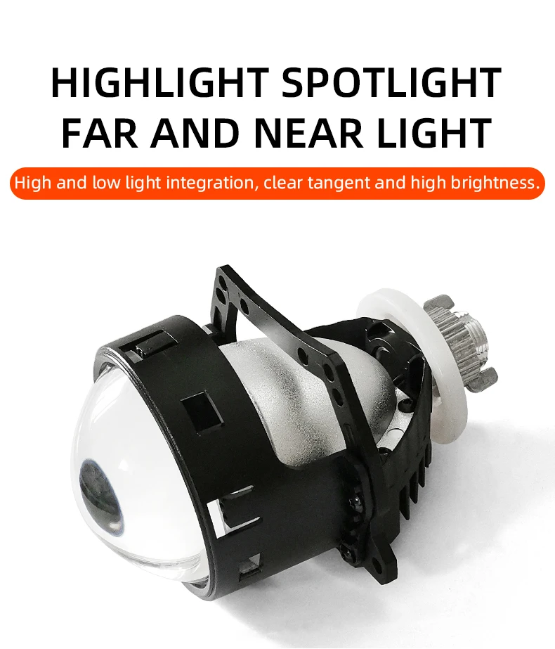 New Led Headlight Dual Beam Lens High Power Dual Lamp Cup Small Sun