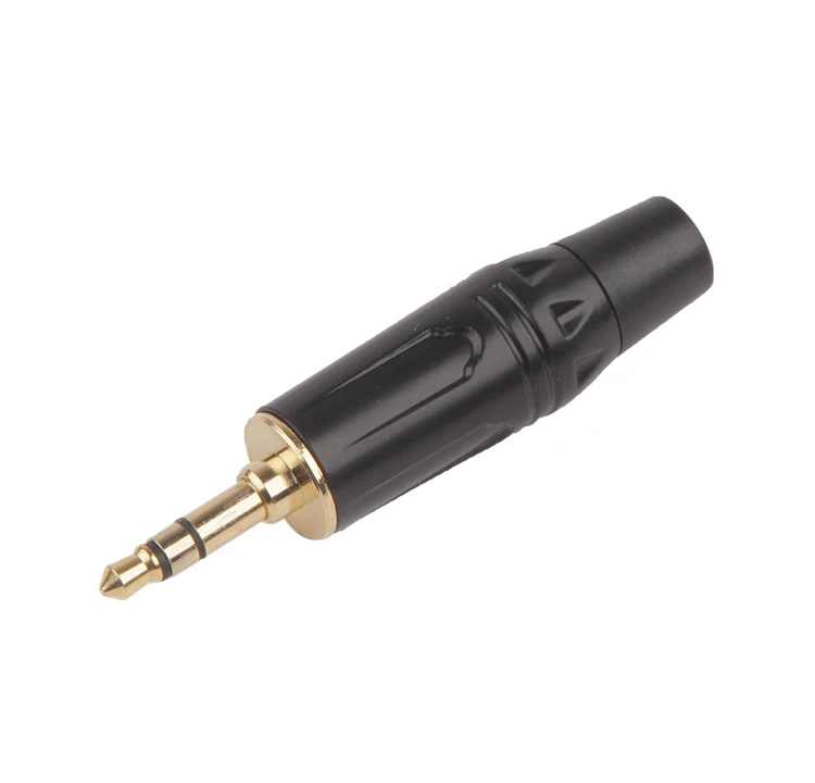 3.5mm Jack Plug Stereo Black Nickel Plated Gold Plug Connector Speakon ...