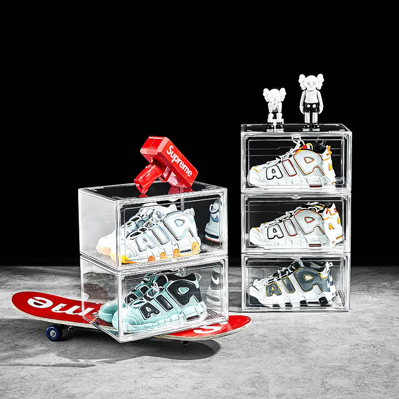 Transparent Plastic Sneaker Storage Boxes - Stackable