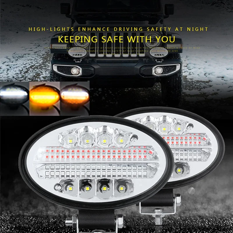 Tractor 12V-24V Forklift Cabin Roof 5 Iuch Oval LED Work Light Car ...
