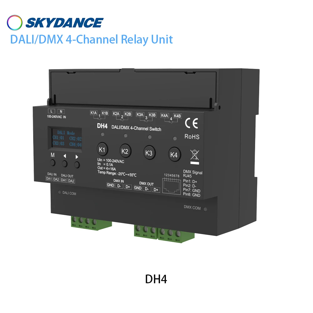 Alibaba.com: DH4 100V-240VAC 4CH*16A DALI AC Relay — DT7 DALI-2 ...