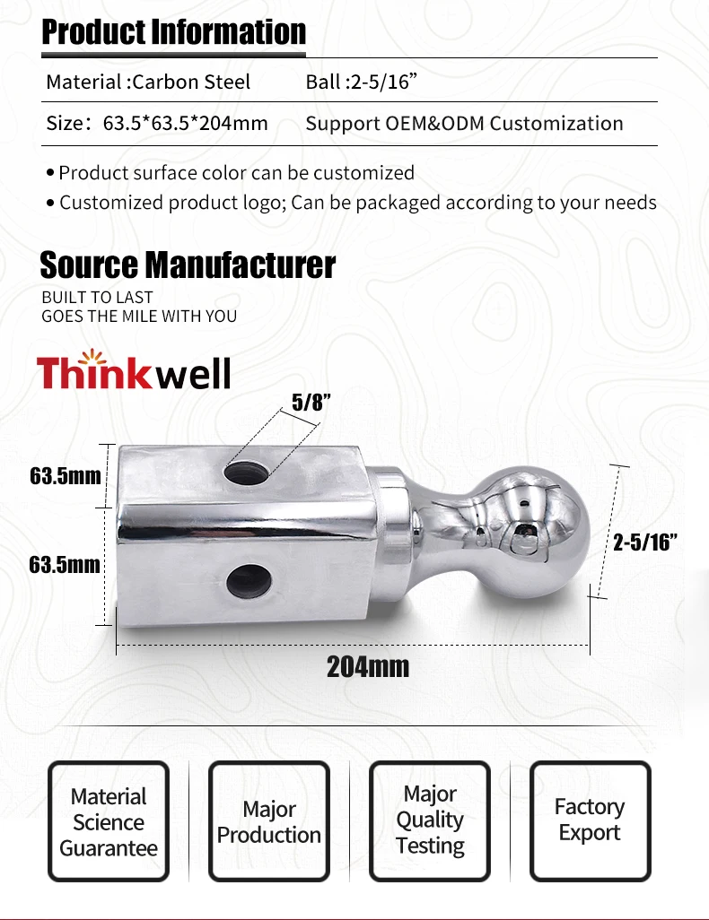 Heavy Duty 38000lbs Gooseneck Trailer Hitch Ball Trailer Parts - Buy ...