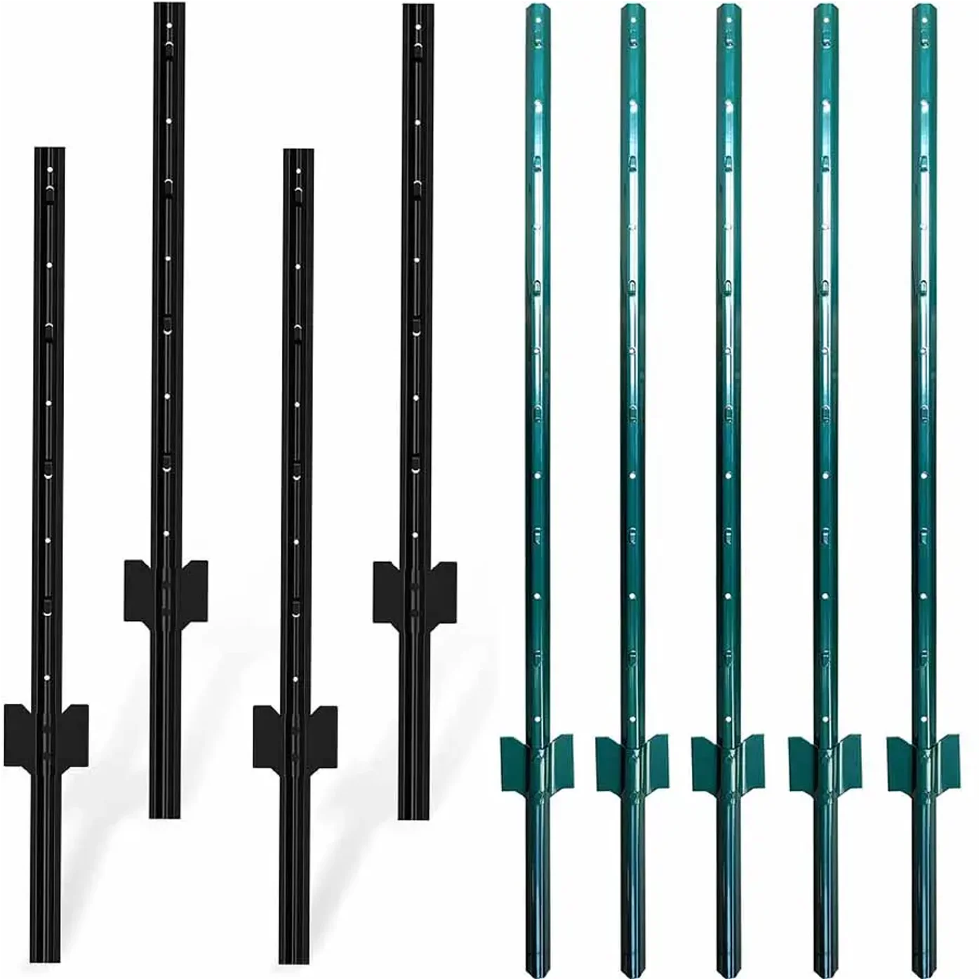 6 Foot T-Pillar Galvanized T Pillar Iron Green Metal Fence Post