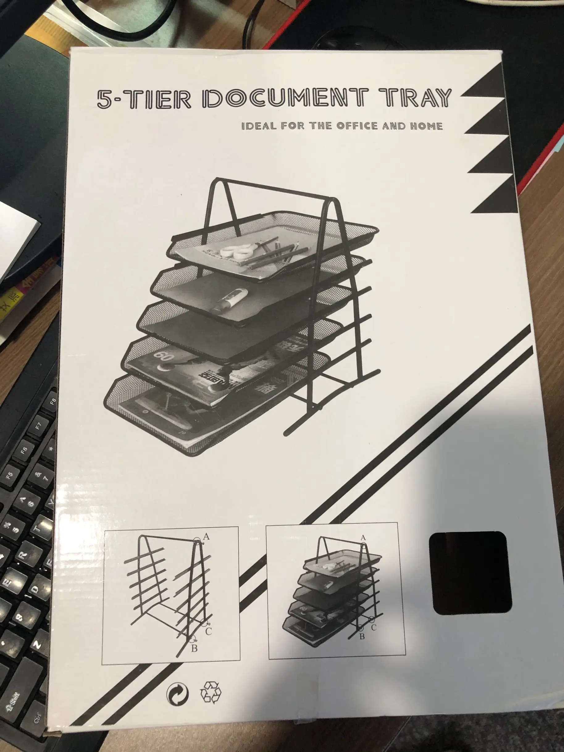 5 Tier Desk Organizer Mesh File Rack Metal Mesh Storage Paper Tray ...