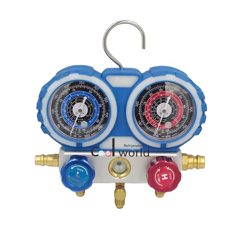 COOLWORLD R410A Manifold Gauge Set Auto air Conditioner AC Charging R22 R134a R404a AC Gauge ...