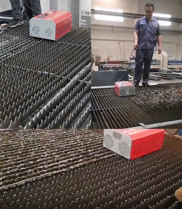 Automatic Dual Motor Drive Slat Slag Cleaner for Plasma Cutting