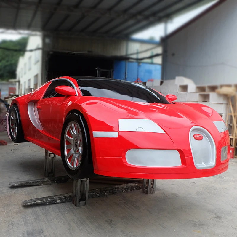 Amusement park sports car sculpture decoration Fiberglass simulation ...