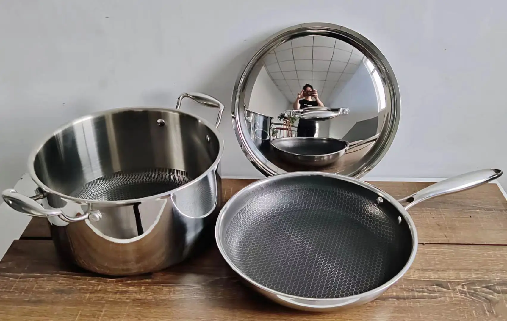Hex Hybrid Clod Cookware Set - 7-Piece Triply Stainless Steel Non-Stick ...