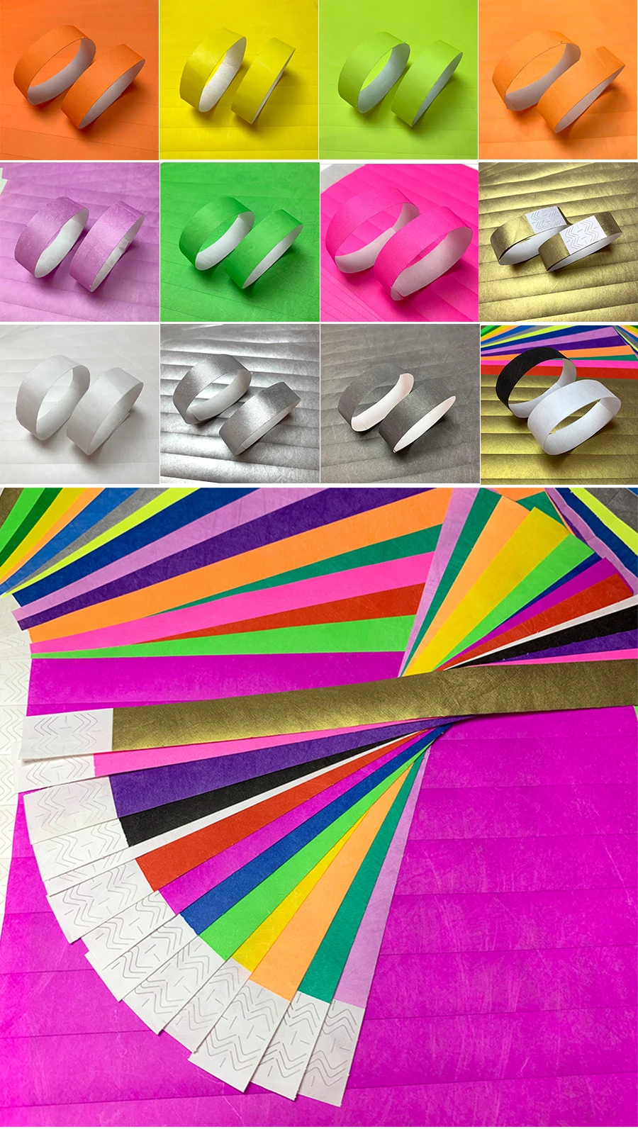 19x250mm Waterproof Tear Resistant Paper Bracelets Wrist Bands Tyvek ...