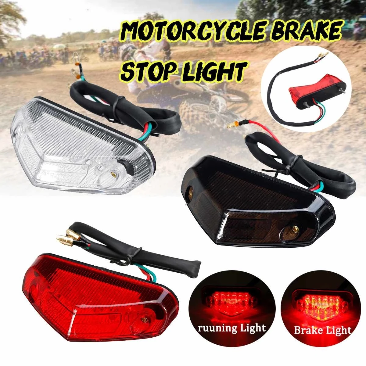 Universal Motorcycle 12v 12 Led Rear Brake Stop Tail Light Signal ...
