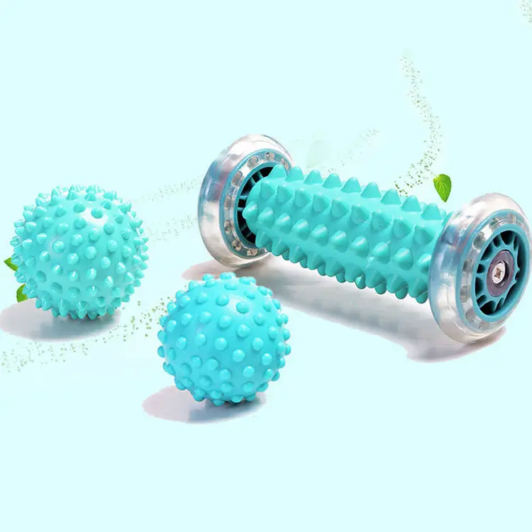 Foot Massager Roller And Spiky Ball Therapy Set Manual Foot Massager For Plantar Fasciitisheel