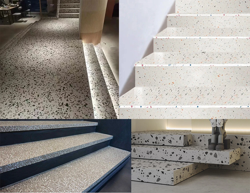 Customized Color Inorganic Terrazzo Floor Slab Bathroom Artificial ...
