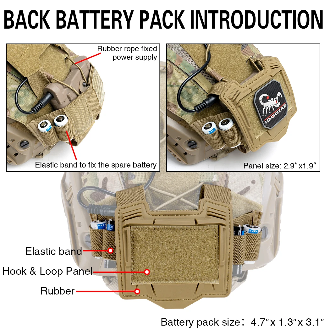 Idogear Tactical Camouflage Rear Battery Pouch Weight Balanced Pouch ...