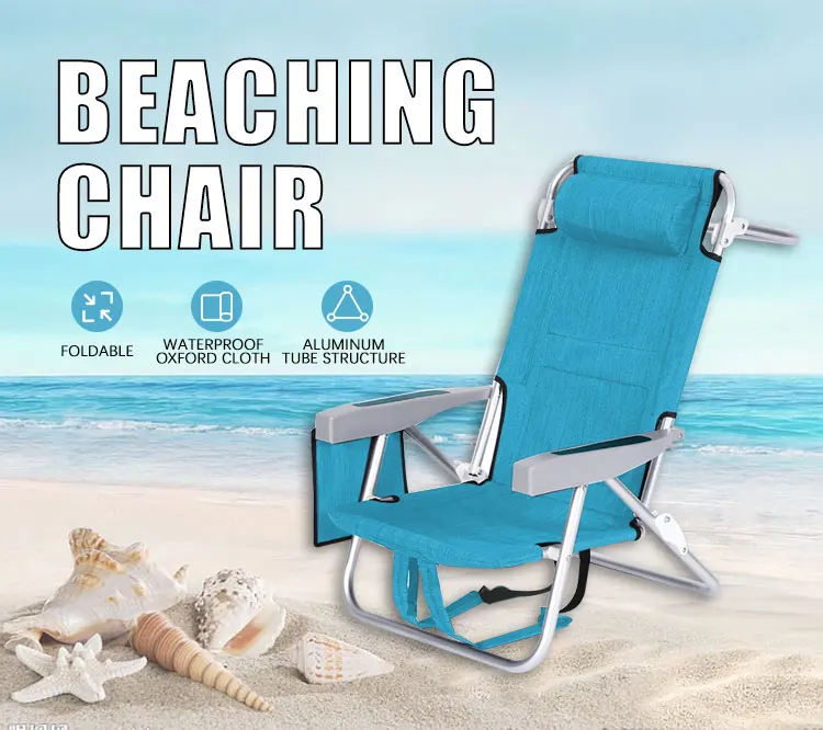 Custom Printed Reclining Beach Chairs - Portable & Foldable