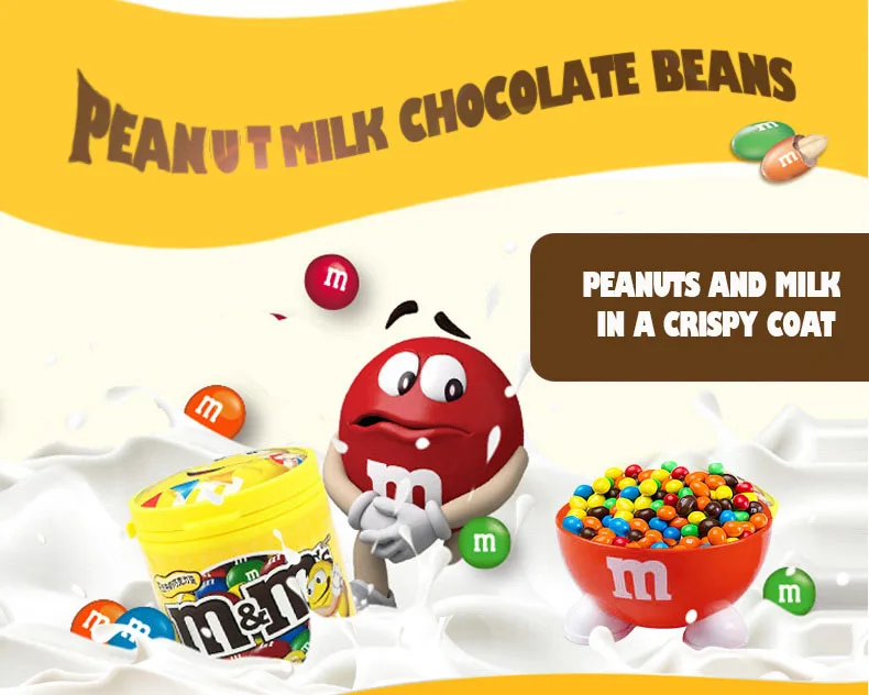 Whole Colored Chocolate Beans M&ms Peanut Butter Chocolate Candies 100g ...