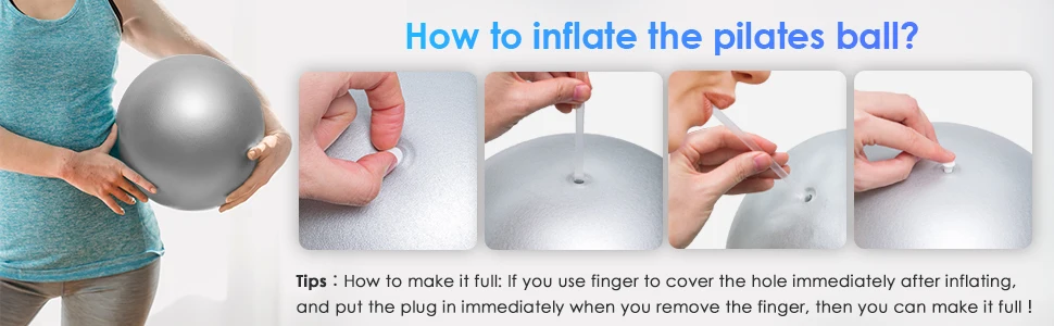 Small Pilates Exercise Ball 15-25cm Mini Yoga Ball with Inflatable ...