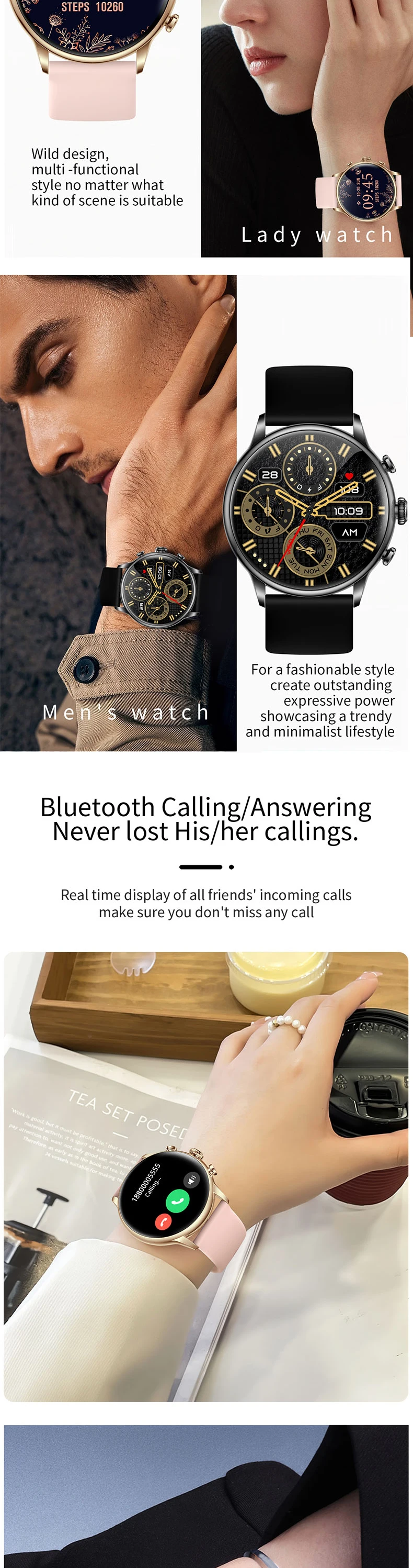 H26 Smart Watch - Dafit 1.43 Inch HD Screen Fitness Bracelet