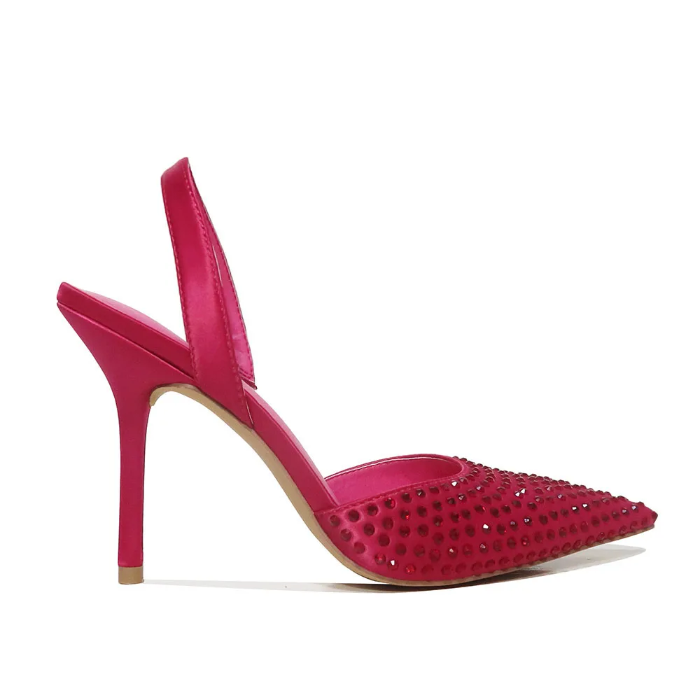 Red Slingback Heels for Women Trend Heels Shoes for Women Sandals 2024 ...