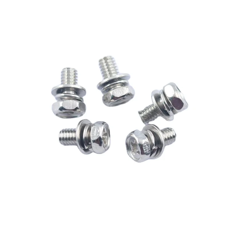 M4M5M6M8 Nickel-plated outer hexagonal three-combination cross groove ...