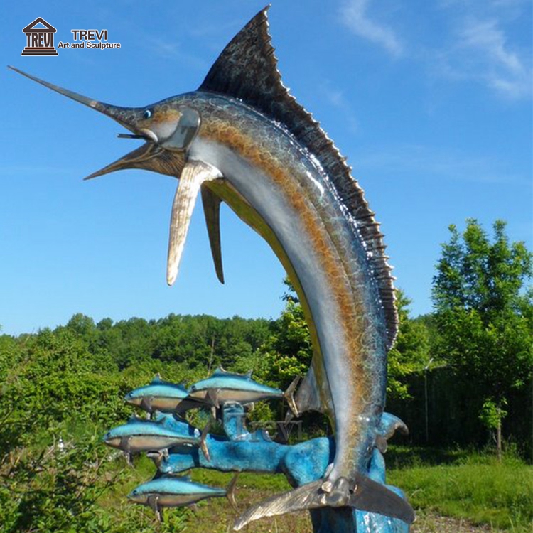 Outdoor Metal Fish Decoration - Life Size Bronze Marlin