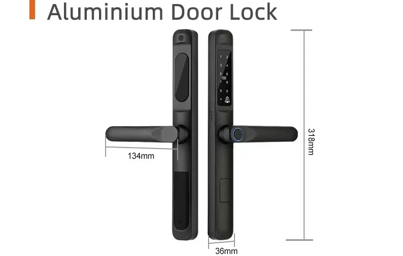 Aidmi Waterproof Digital Biometric Handle Fingerprint Glass Door Ttlock ...