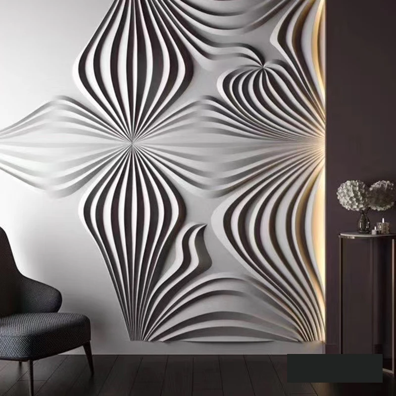 Luxury Custom Home Wall Decor Interior Finish Pvc Living Room Tv Background Bedroom Embossed 3d ...