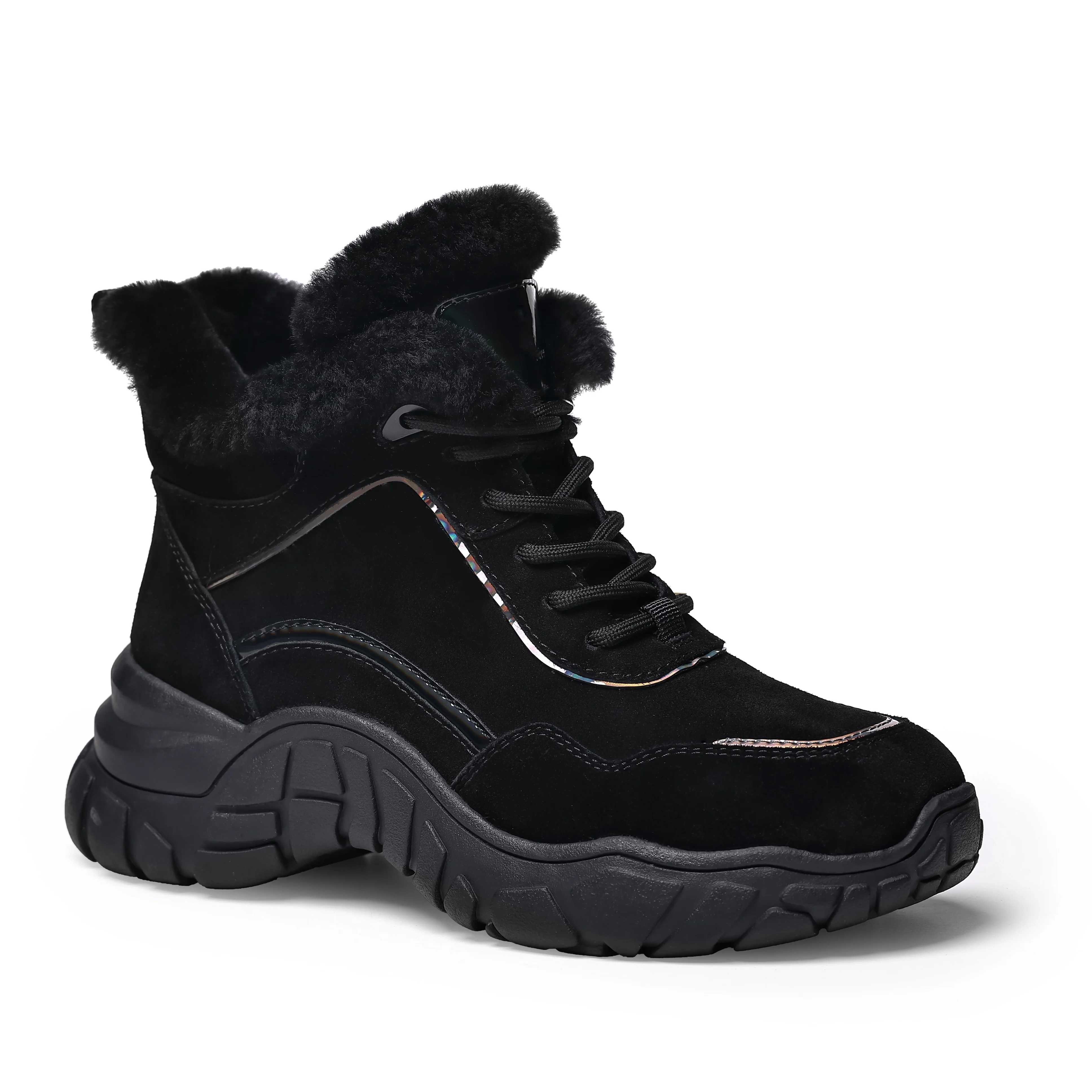 Many Colors Leather Warm Fur Plush Fluffy Non-slip Thick Sole Custom ...