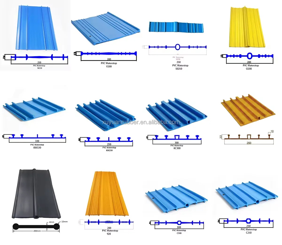 250mm PVC Waterstop for Concrete Joints - Durable Waterproofing ...