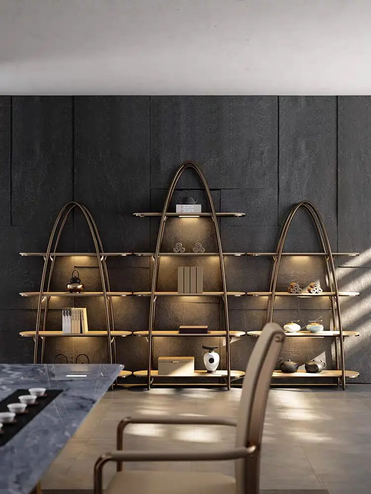 Light Luxury Bookshelf Modern Simple Creative Art Bookshelf Villa Home ...