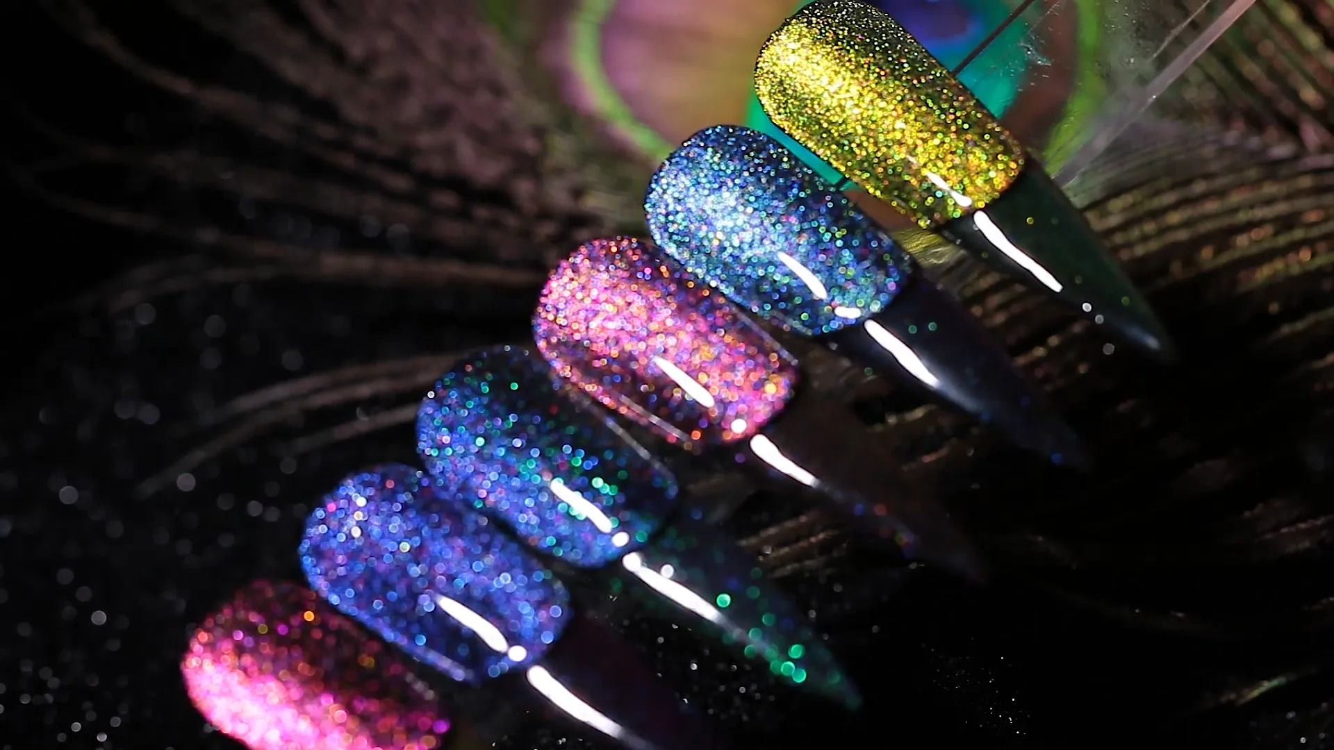Jting Peacock Cat Eye Gel Polish 6colors Magnetic Diamond Rainbow ...