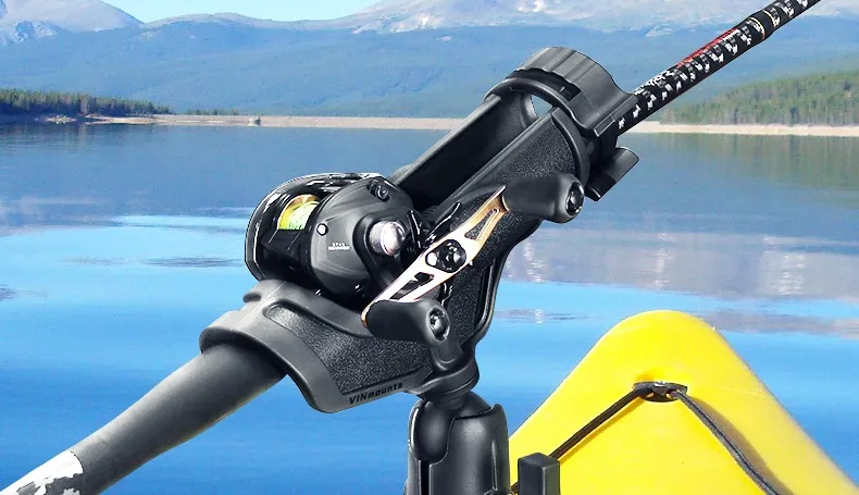 360 Degree Adjustable Fishing Rod Holder Bracket With Tube Clamp For ...