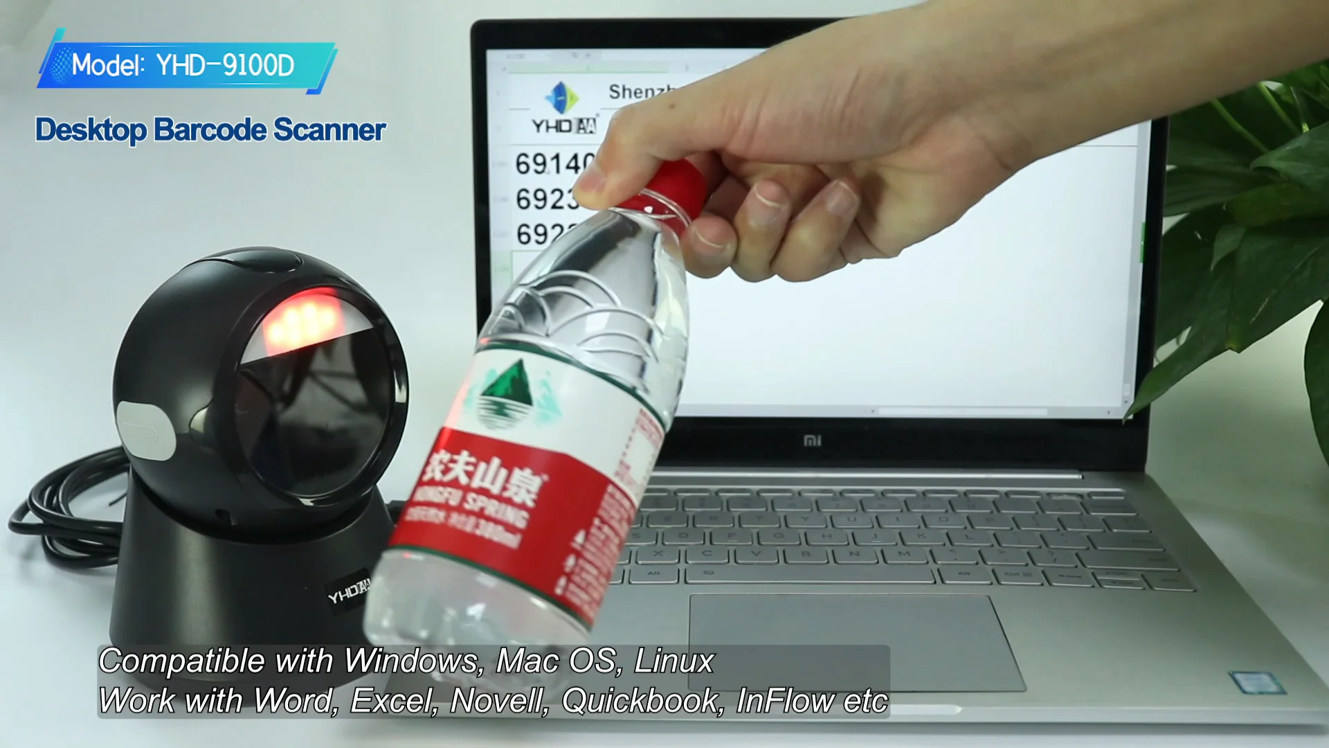 2022 New Supermarket Barcode Scanner Desktop Stationary Table Top Read ...