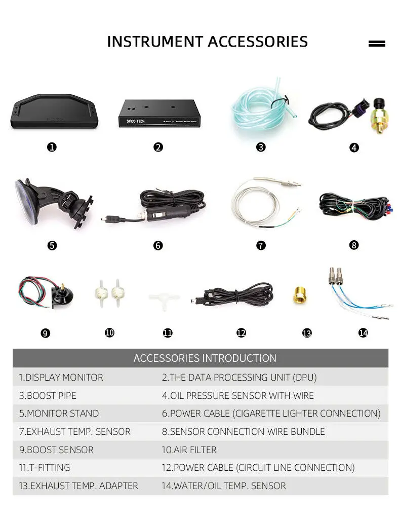 Sinco Tech Do922 Dashboard Display Race Dash Display Kit - Buy ...