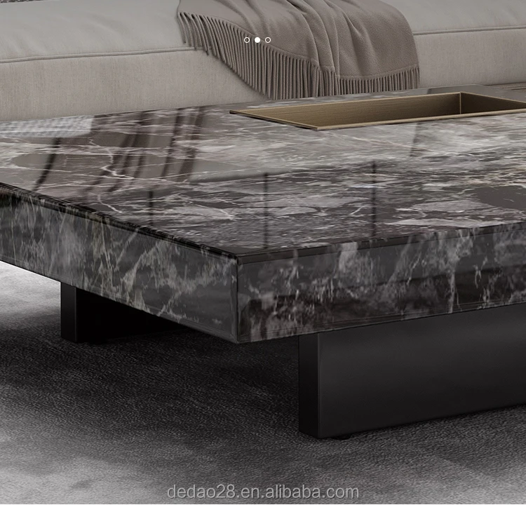 Italian Simple Marble Top Coffee Table Minimalist Style Decoration ...