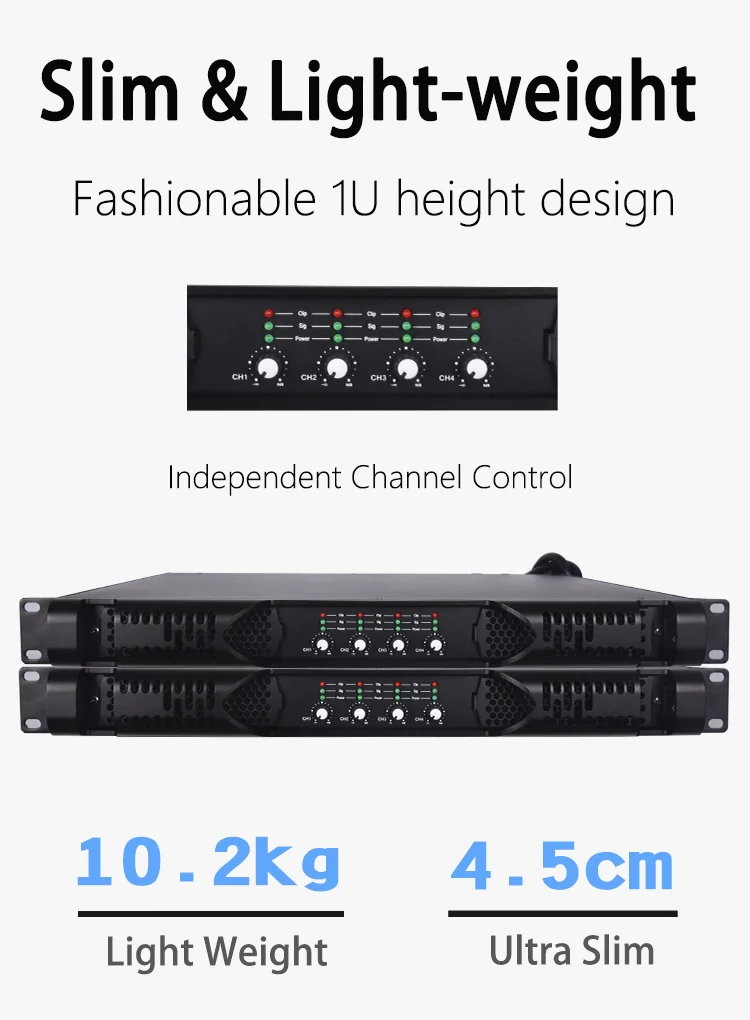 1500W*4 Class D Professional 4-Channel Digital Power Amplifier X1500