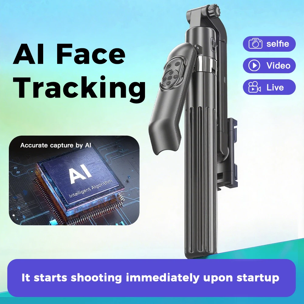 Q515TK 1.8M 360. AI Smart Selfie Stick With Light Tripod BT Remote ...