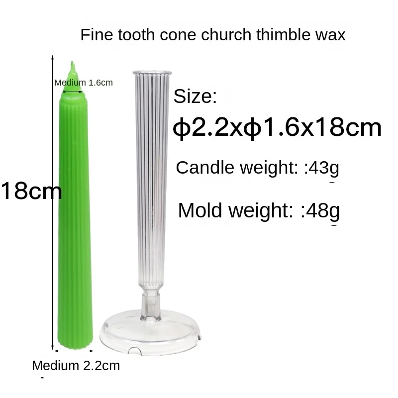 Fine Toothed Conical Church Top Pole Wax Acrylic Candle Mold with High ...