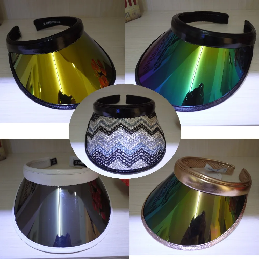 Accept Custom Color 2024 Pvc Outdoor Beach Visor Fashion Uv Adjustable ...