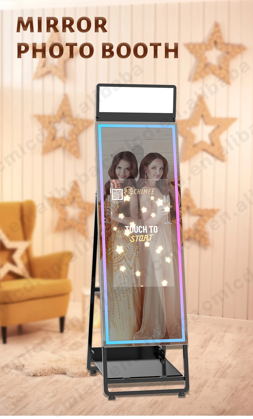 Mirror Photo Booth Authentic 32 Inch Hd Touch Screen 62 Inch Large Foldable Wedding Mirror Photo ...