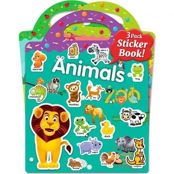 Custom Reusable Sticker Books For Kids 3 Sets Sticker Books Waterproof ...