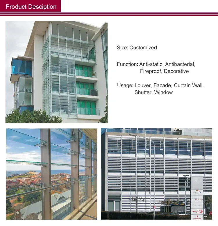 Contemporary Curtain Wall System with Automatic Sun Shade