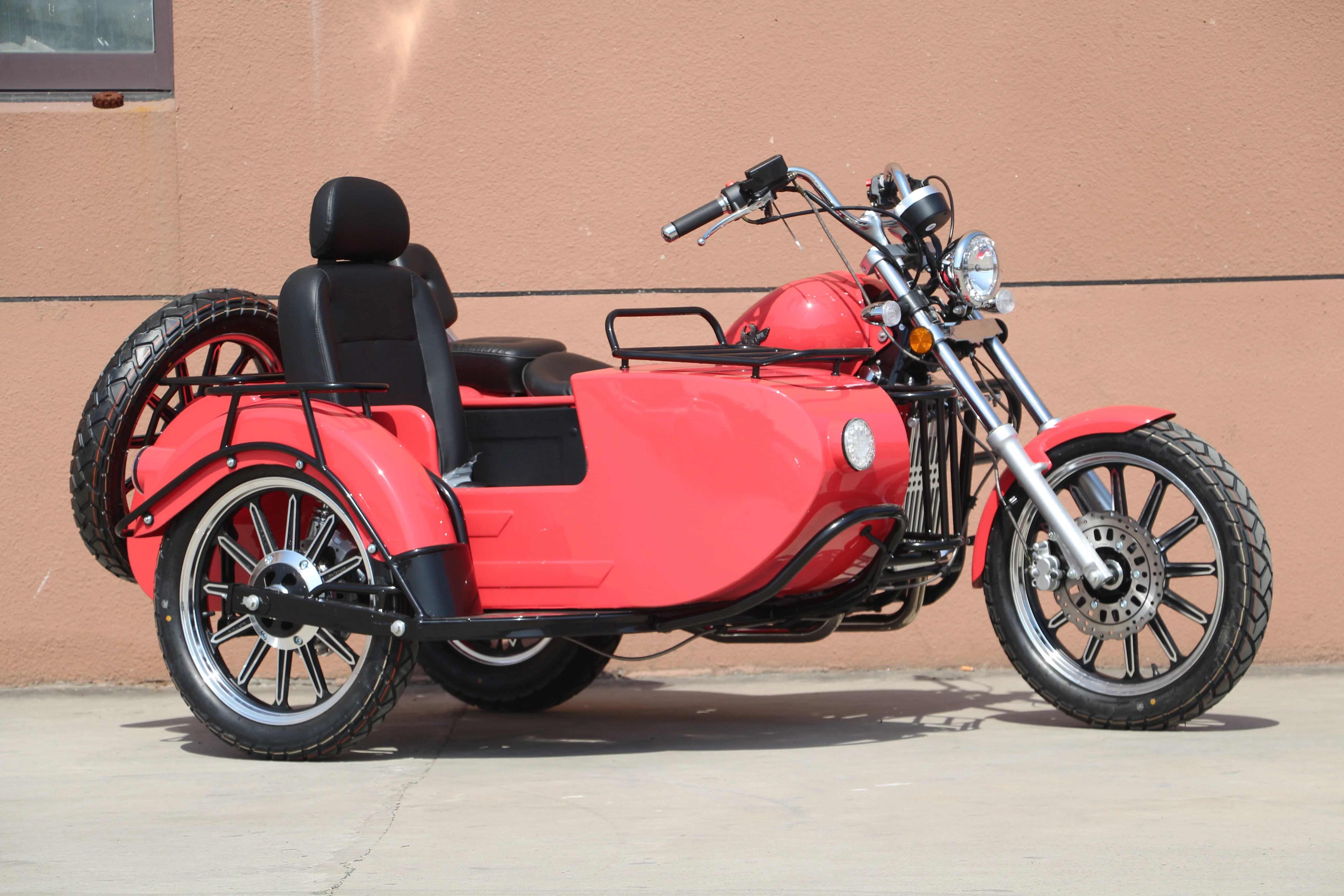 3-wheel Chopper Motorcycle with Sidecar - Adult Cool Shape
