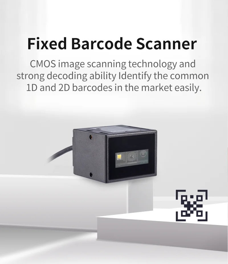 2d Qr Barcode Scanner Usb Rs232 With High Speed Performance Fixed Mount ...